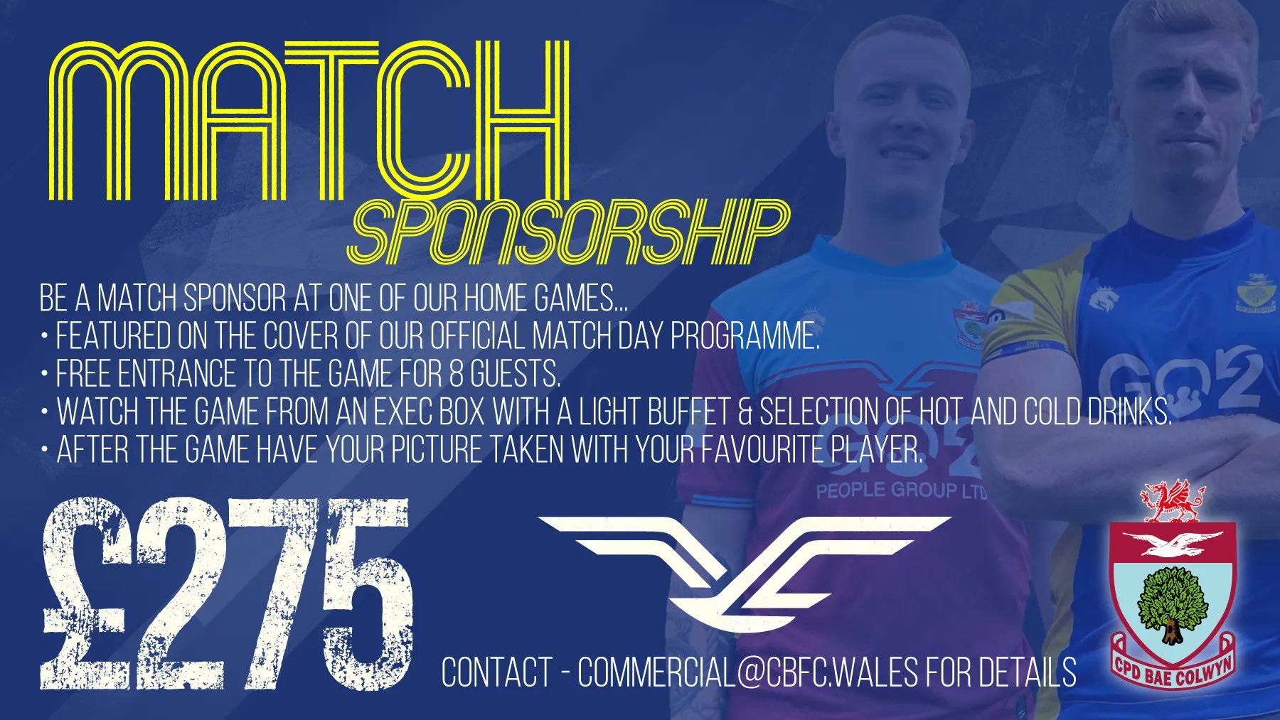 Match sponsorship opportunities - Colwyn Bay FC / CPD Bae Colwyn