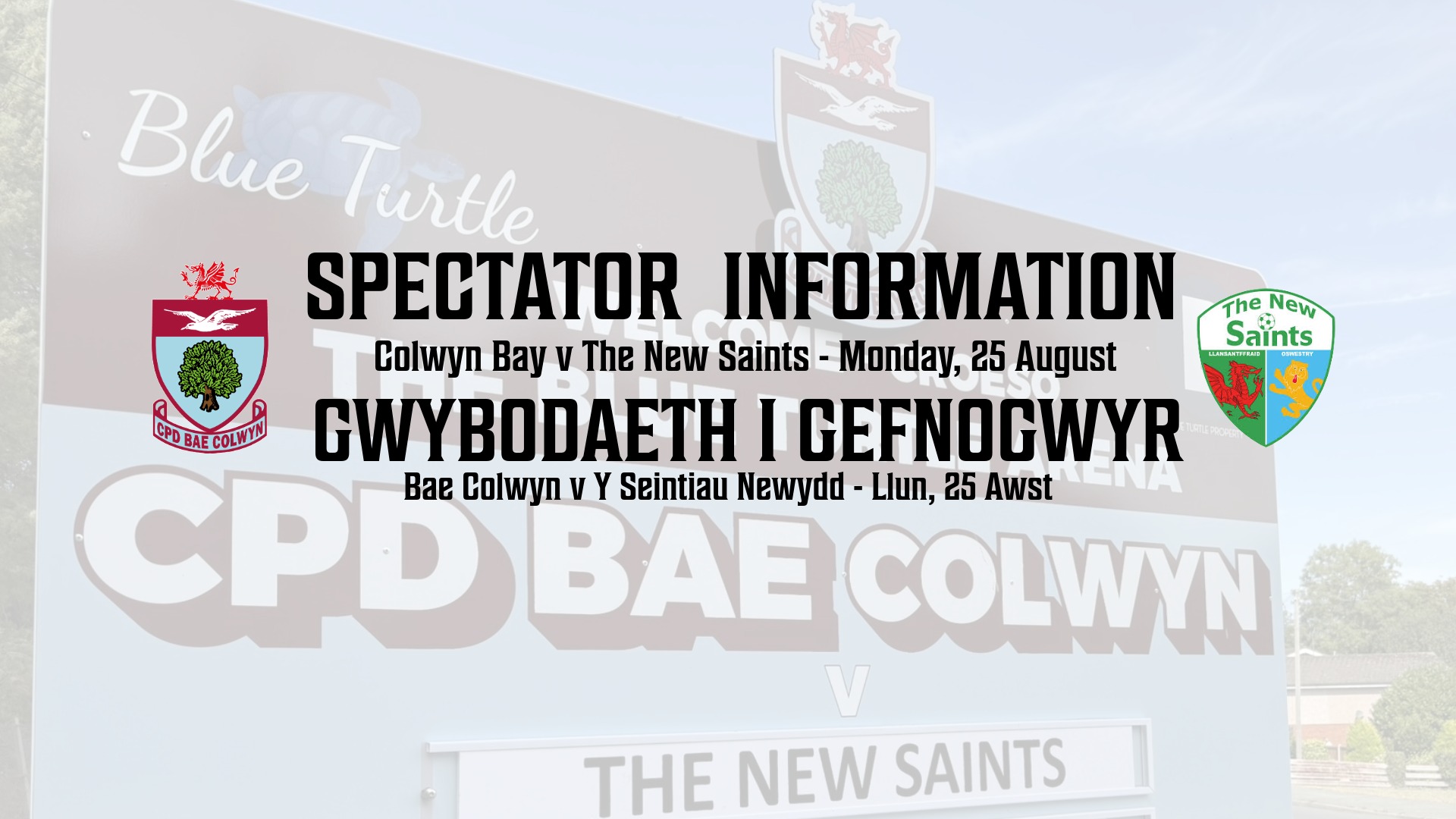 Spectator Information - Colwyn Bay FC / CPD Bae Colwyn
